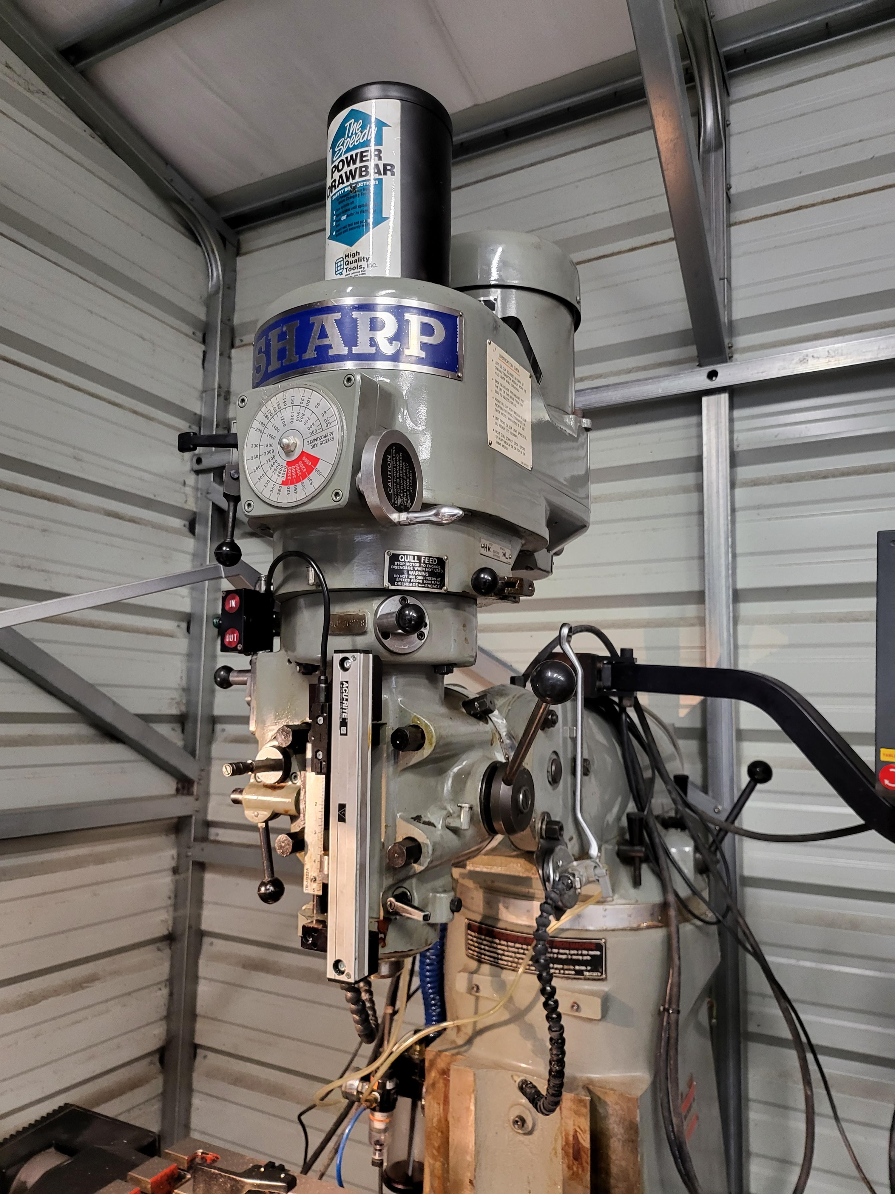Sharp LMV-42 w/Acu-Rite Millpower 2-Axis CNC Vertical Knee Mill (#4945)