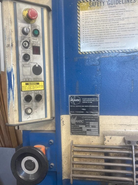 Atlantic HDE 10X1/4 Hydraulic Shear (#5166)